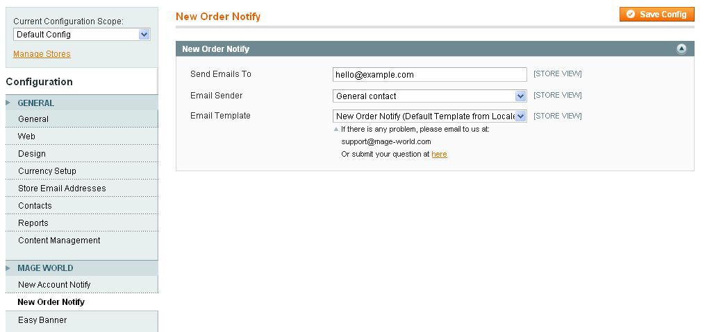 Email Notification - New Order